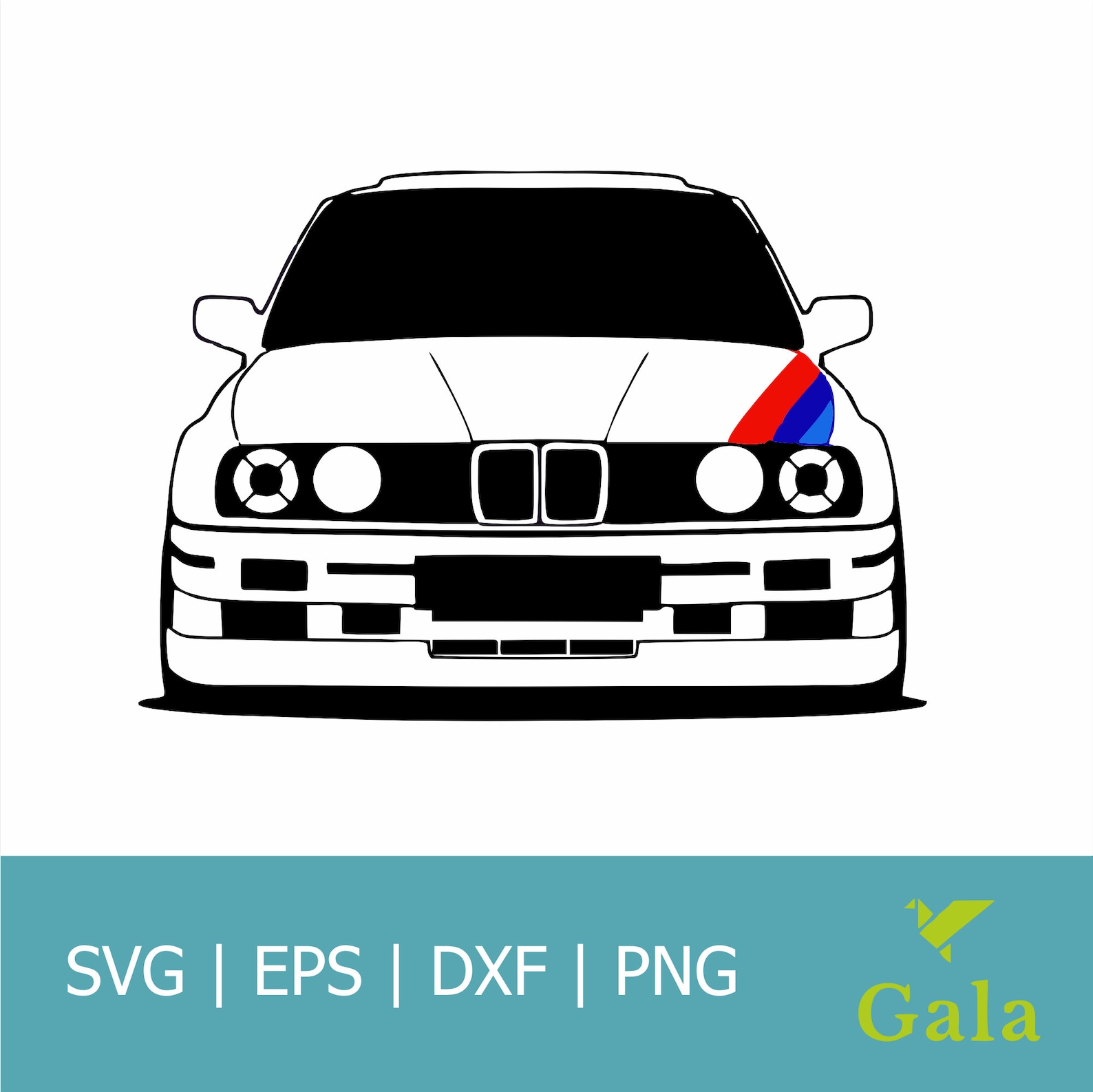 E30 M3 Front Car SVG Clip Art Graphic Art Instant Download Illustration ...
