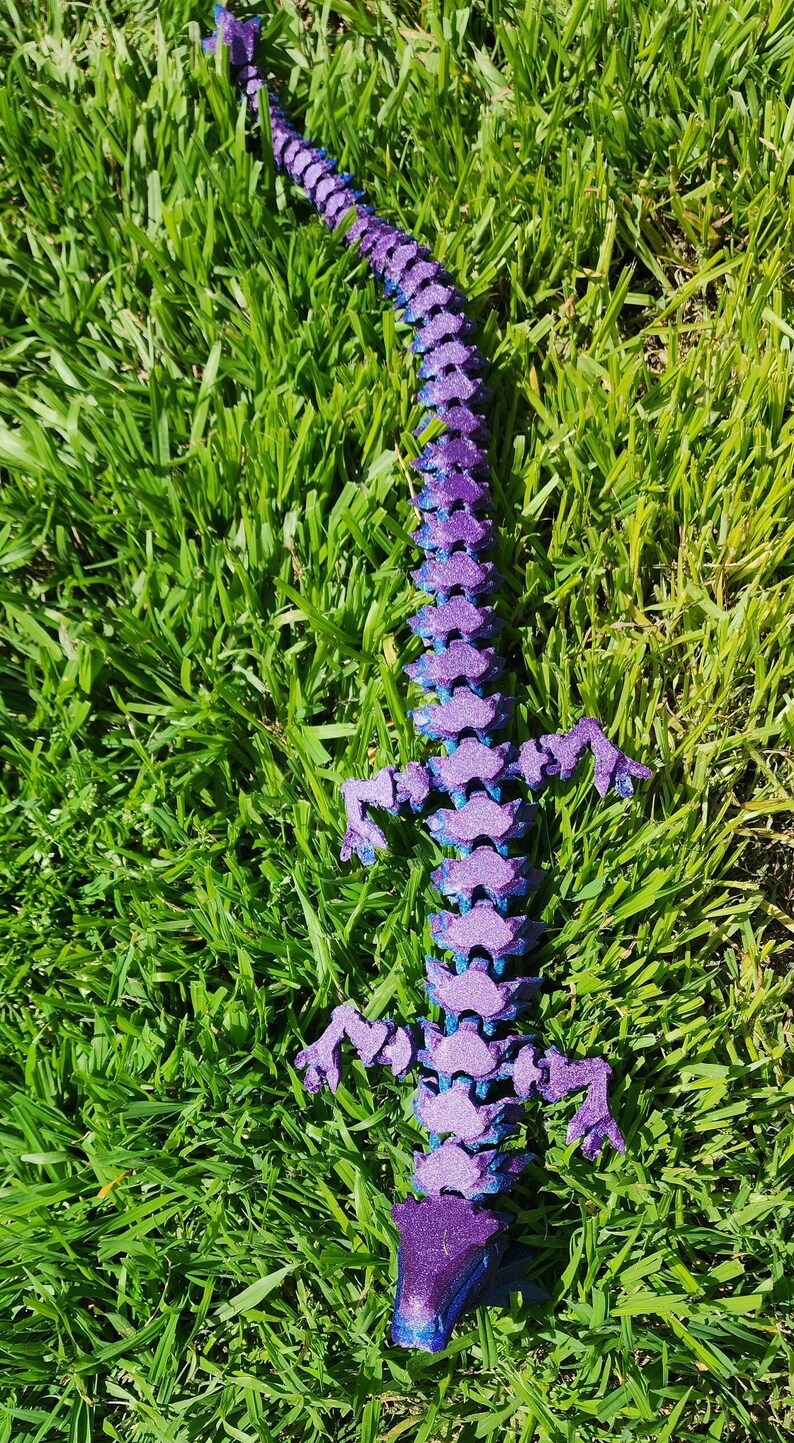 3D Printed Articulated Crystal Dragon - Can Print Custom Colors - Etsy