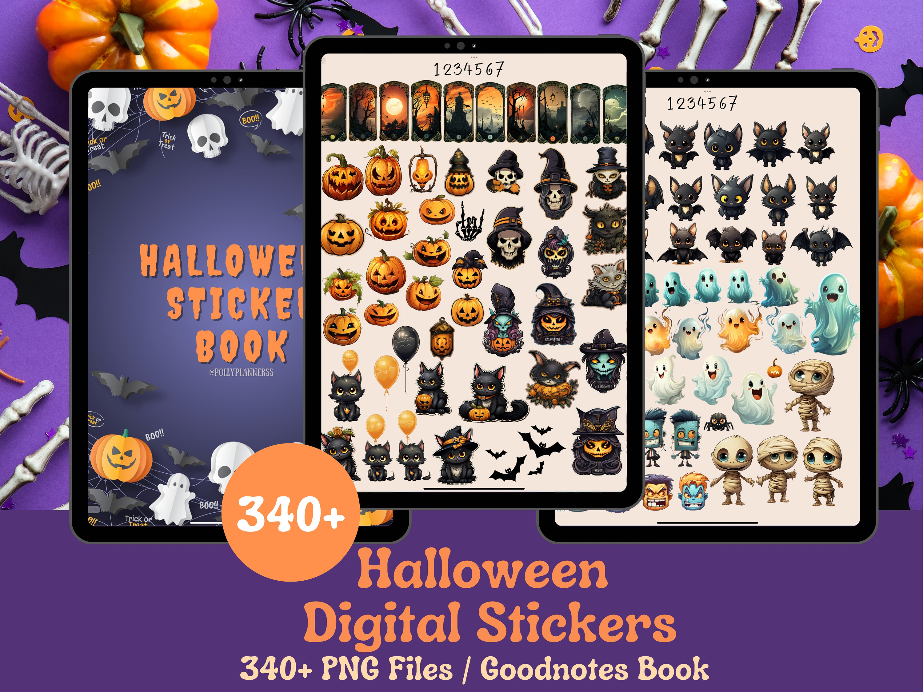 Halloween Digital Stickers for Goodnotes Planner, Ghostface Sticker ...
