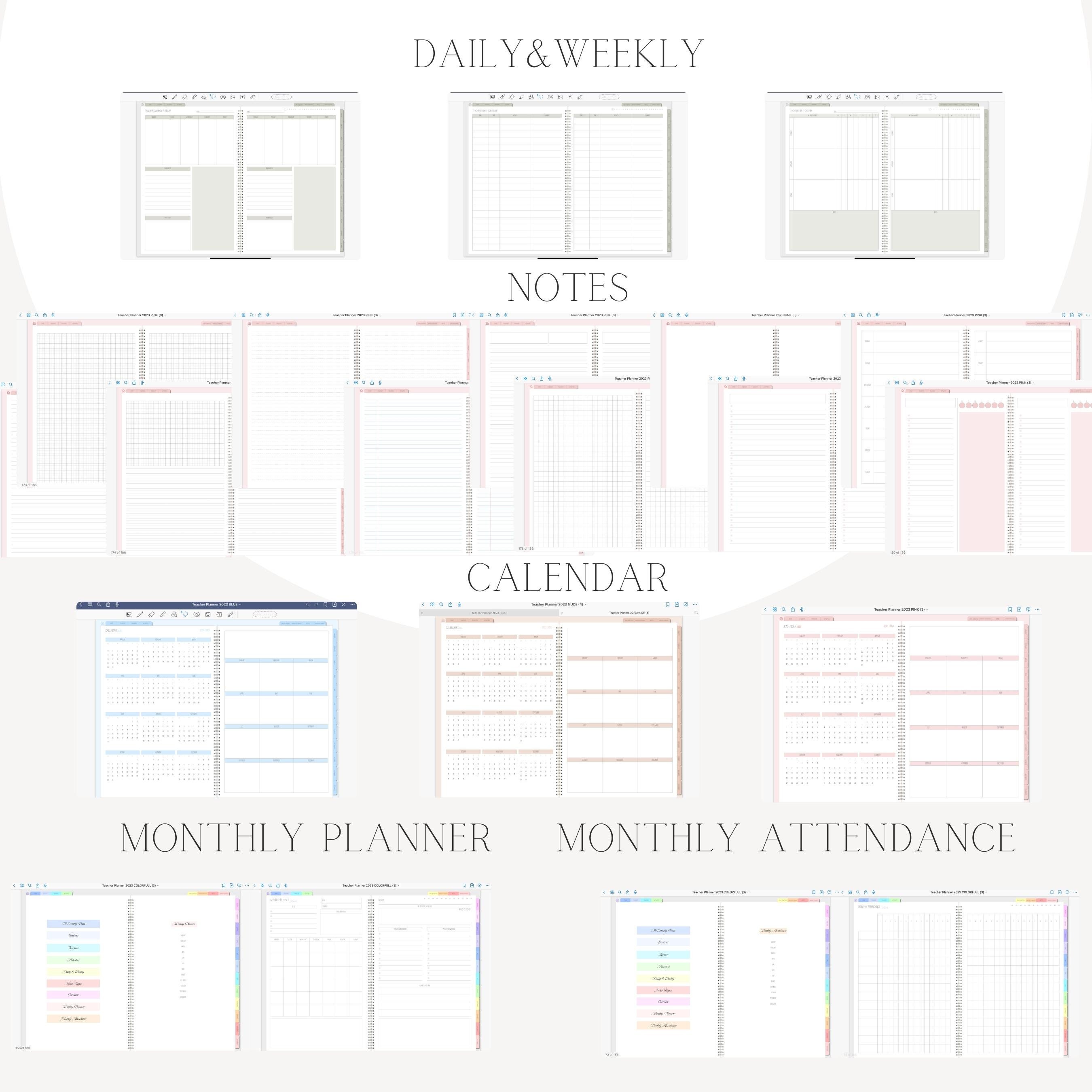 Undated Teacher Digital Planner Teacher Goodnotes Lesson - Etsy