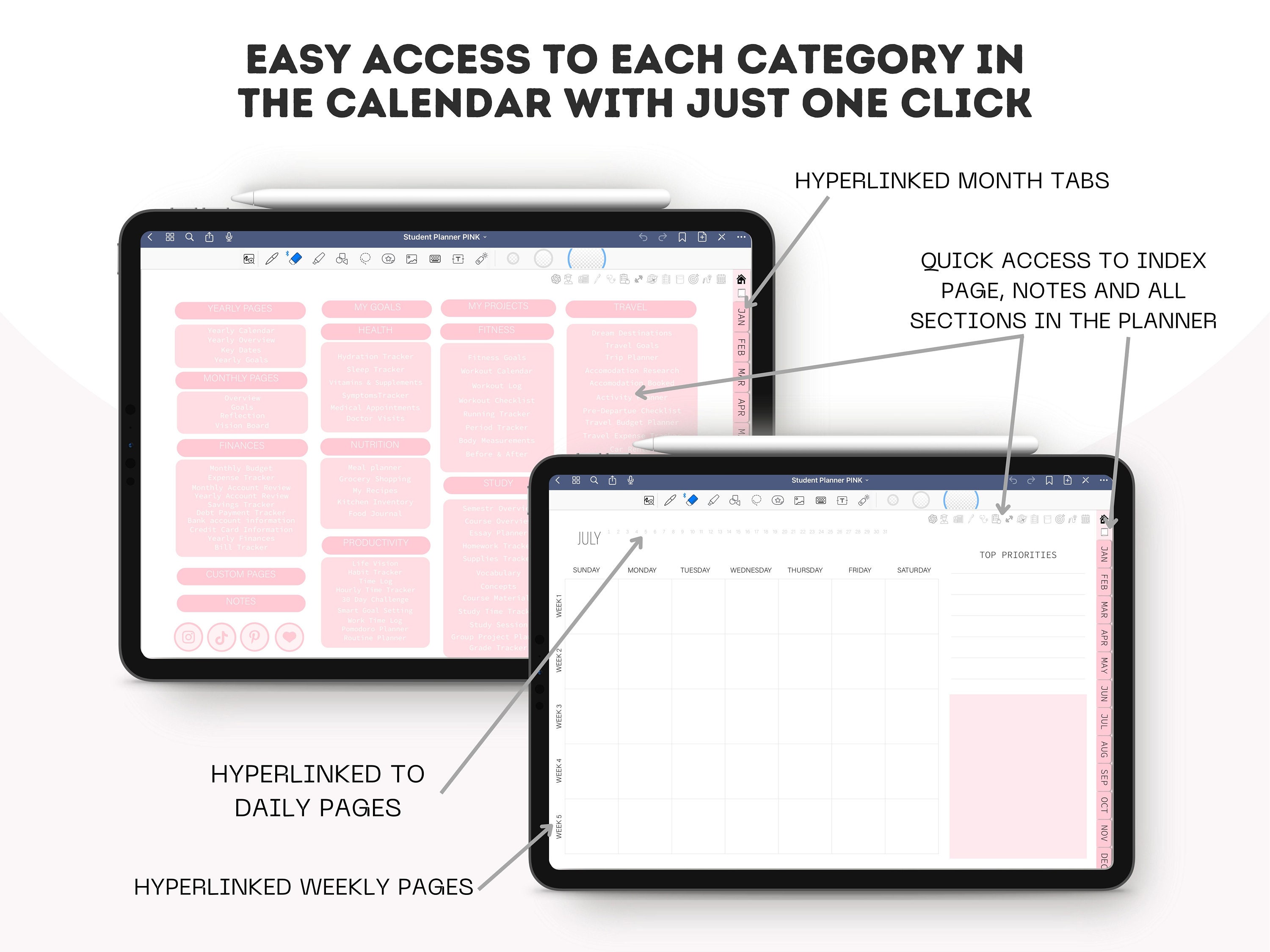 Digital Study Planner Template,home School Assignment Tracker,digital ...