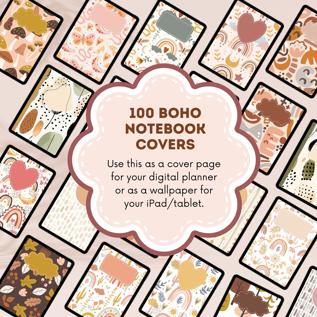 Minimal Boho Aesthetic Goodnotes Covers, Earthy Neutral Digital ...
