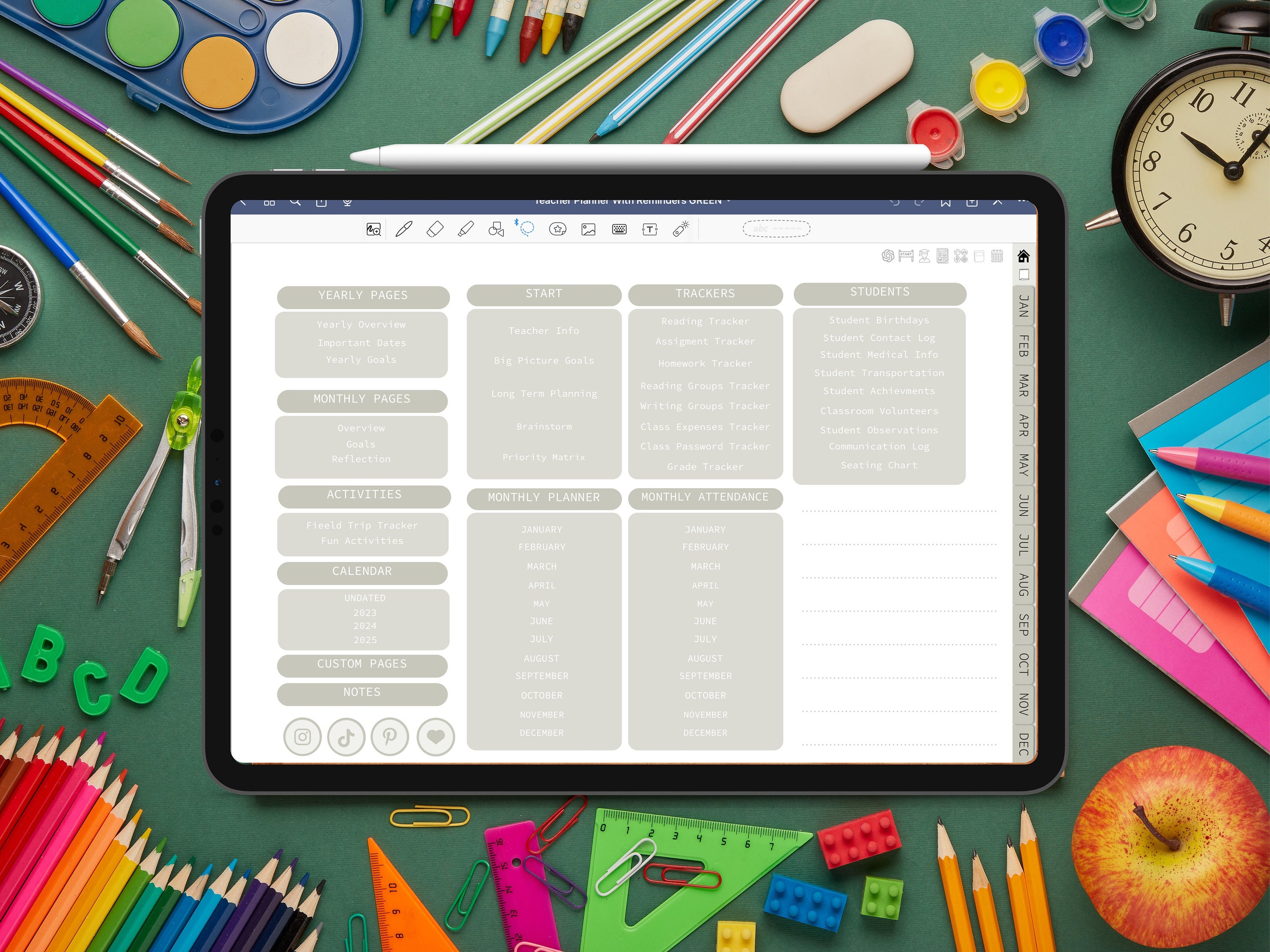 Teacher Digital Planner Goodnotes Teacher Notepad Undated - Etsy