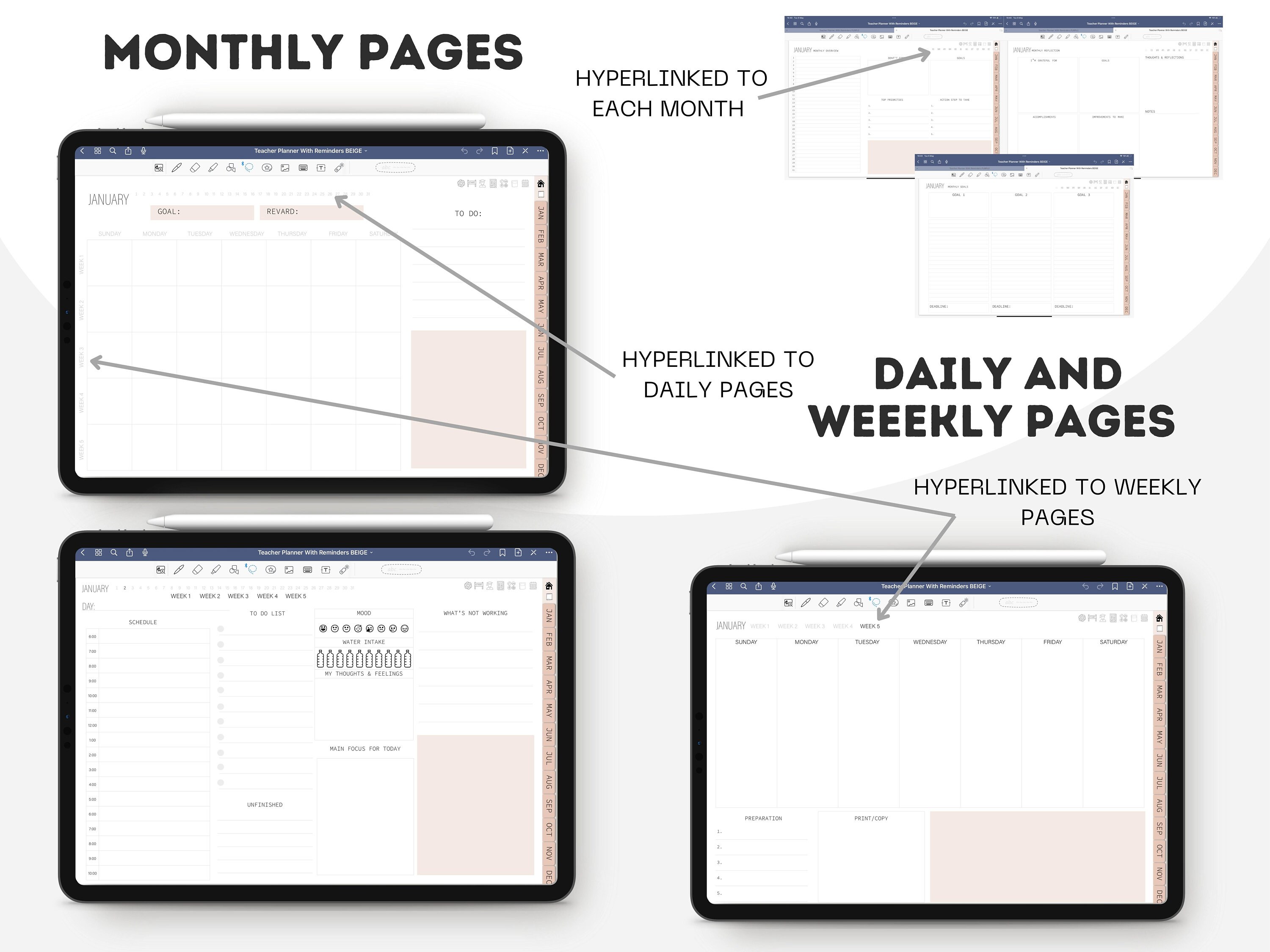 Teacher Digital Planner Goodnotes Teacher Notepad Undated Lesson ...