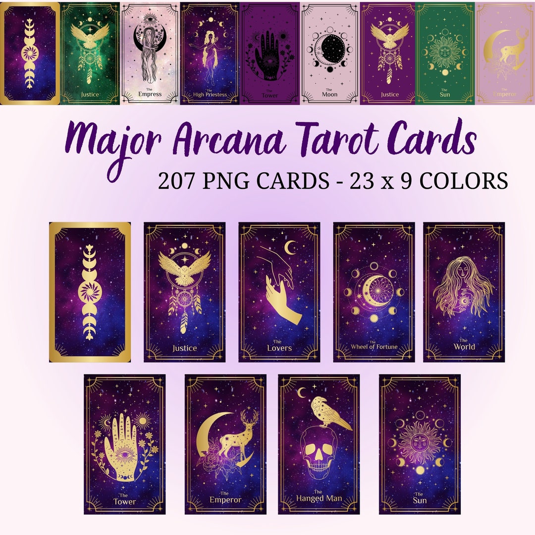Digital Tarot Cards Set PNG, Tarot Card Stickers for Tarot Journaling ...