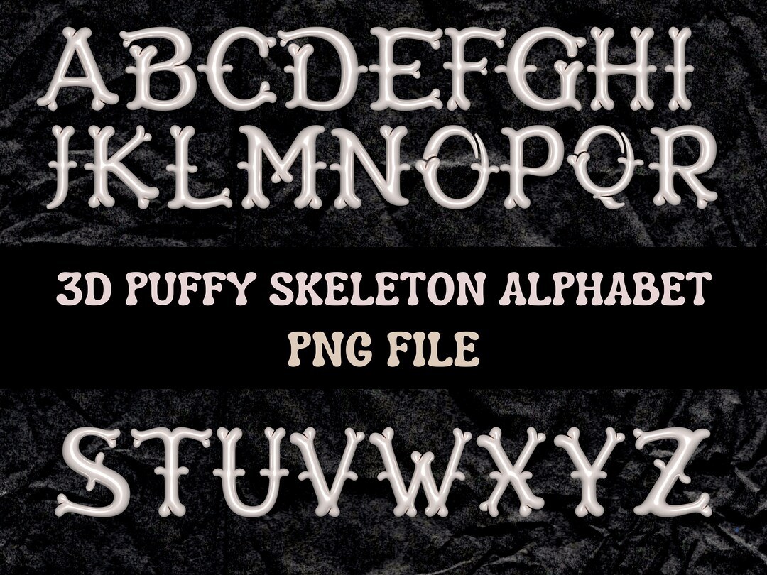 3D Halloween Skeleton Alphabet Letters, Happy Halloween Letters Bundle ...
