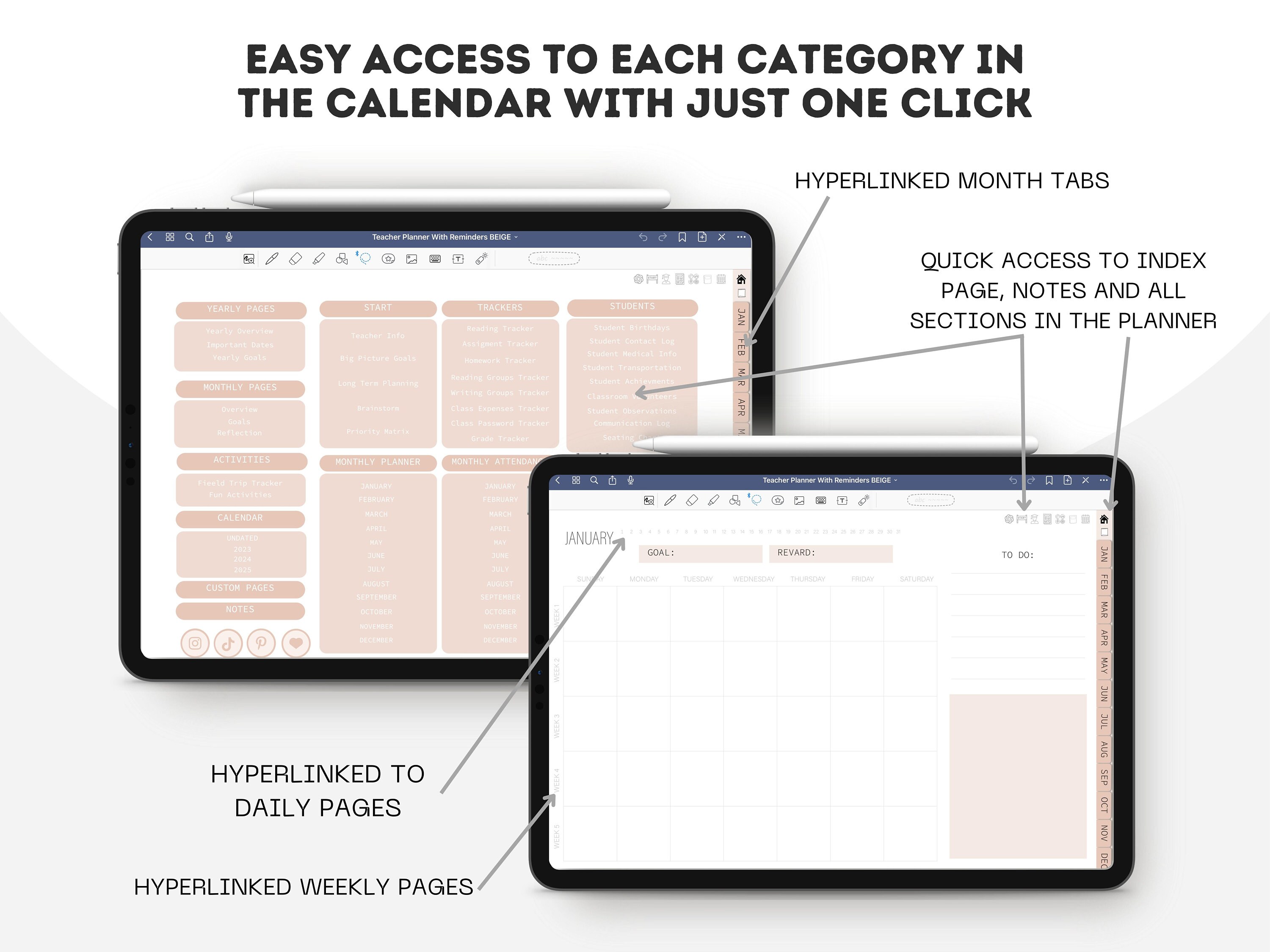 Teacher Digital Planner Goodnotes Teacher Notepad Undated Lesson ...