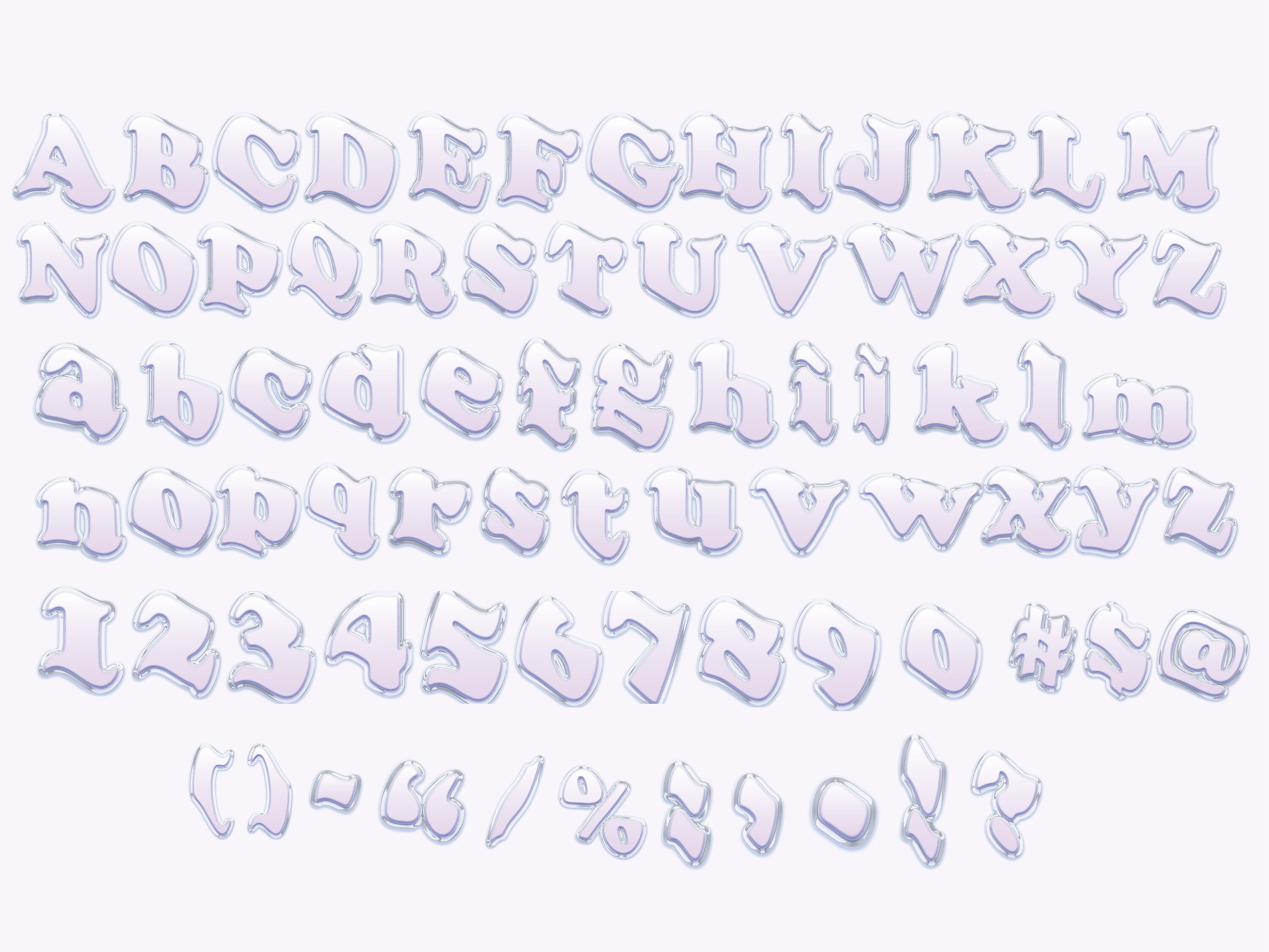 Chrome Alphabet Letters and Numbers 3D Inflated Letters PNG - Etsy