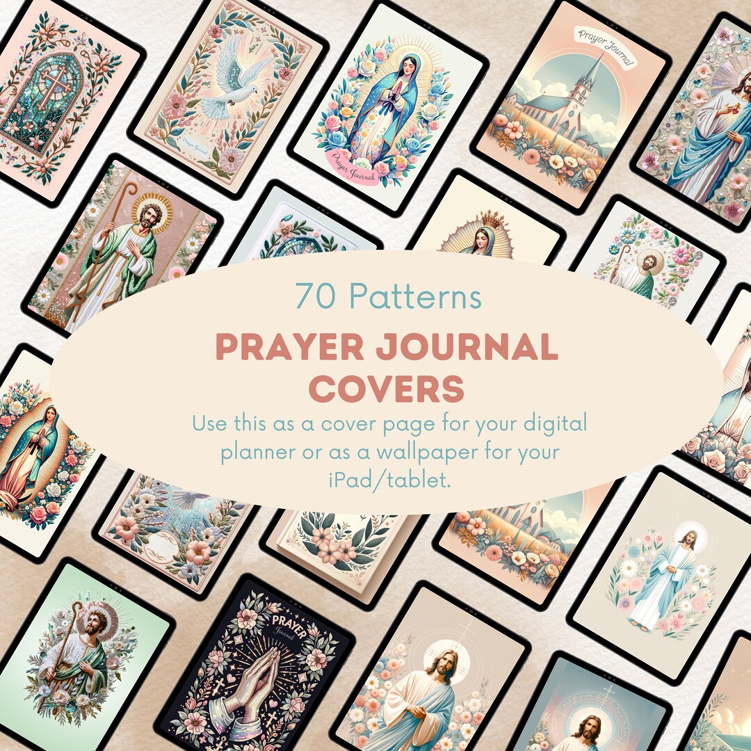 Sparkling Jesus Planner Covers for Goodnotes, Faith Journal Featuring ...
