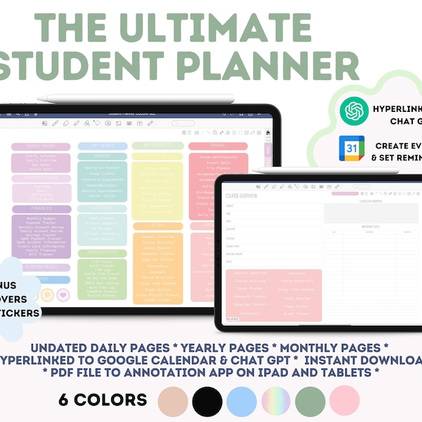 Student Planner - Etsy