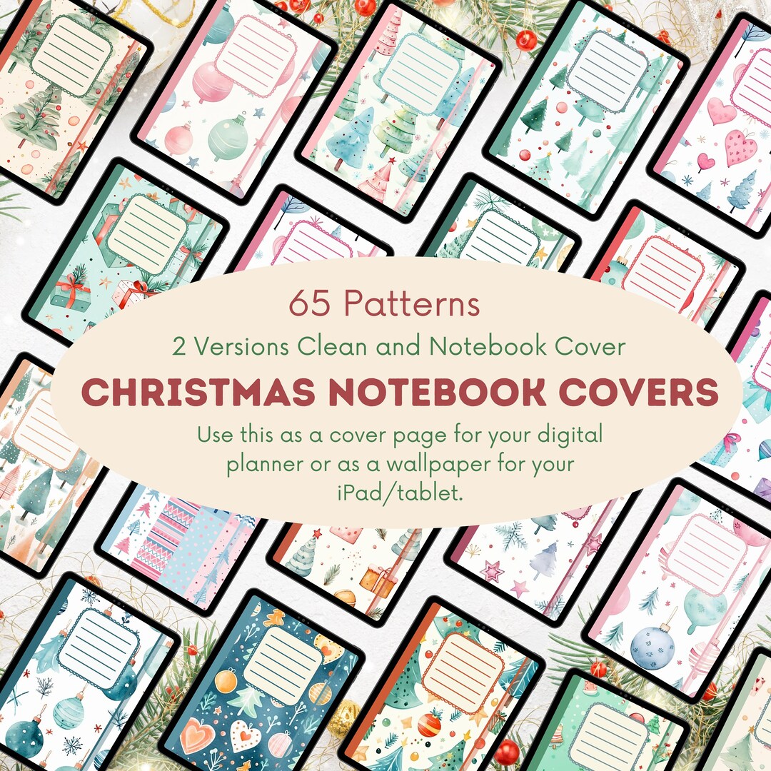 Christmas Vibes Aesthetic Digital Journal Planner Covers for Goodnotes ...