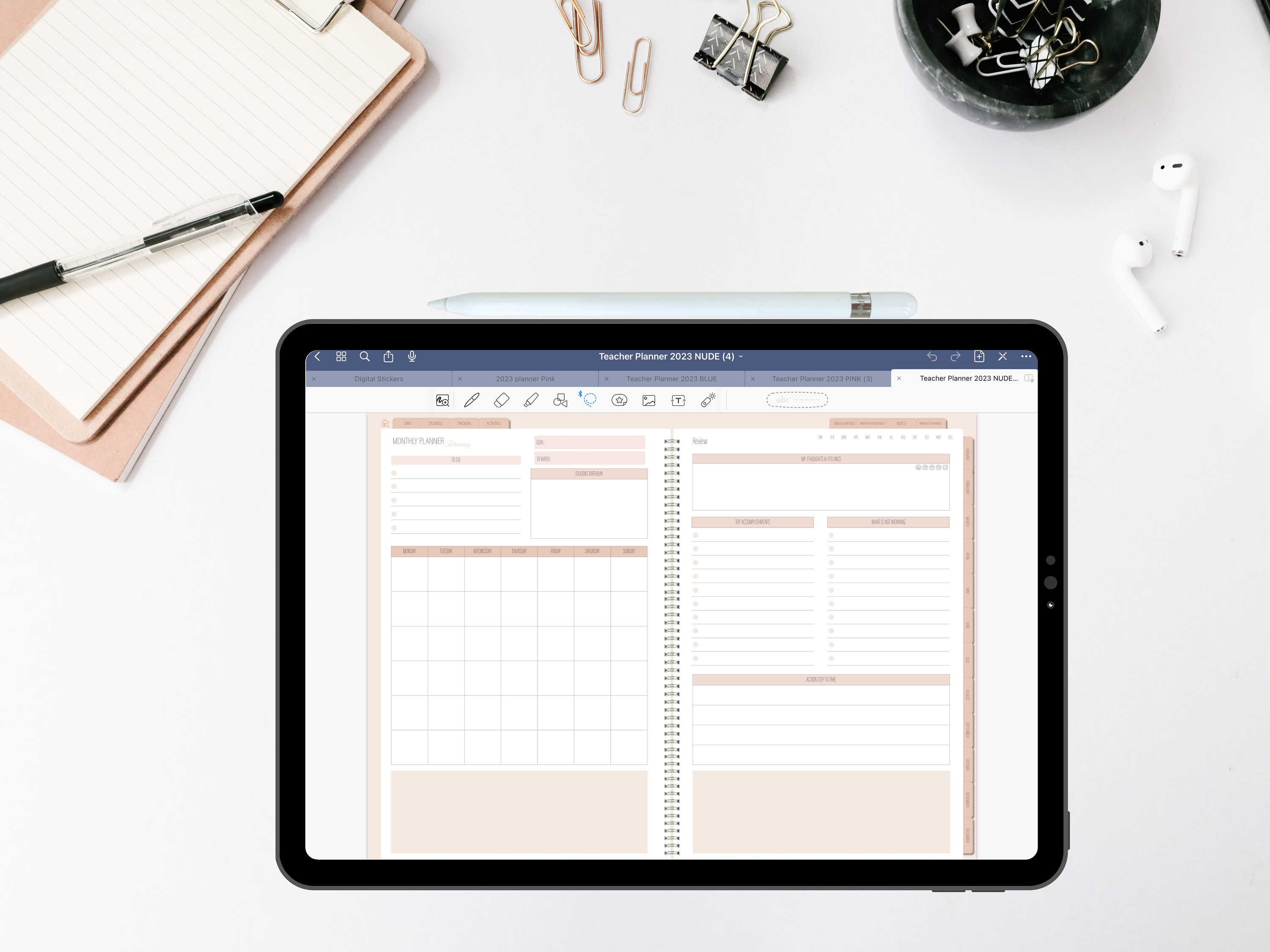 Undated Teacher Digital Planner Teacher Goodnotes Lesson - Etsy