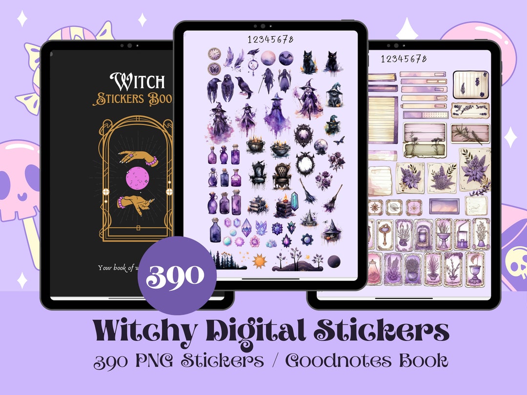 Witchy Digital Sticker Pack, Spiritual Stickers for Witchy Planner ...