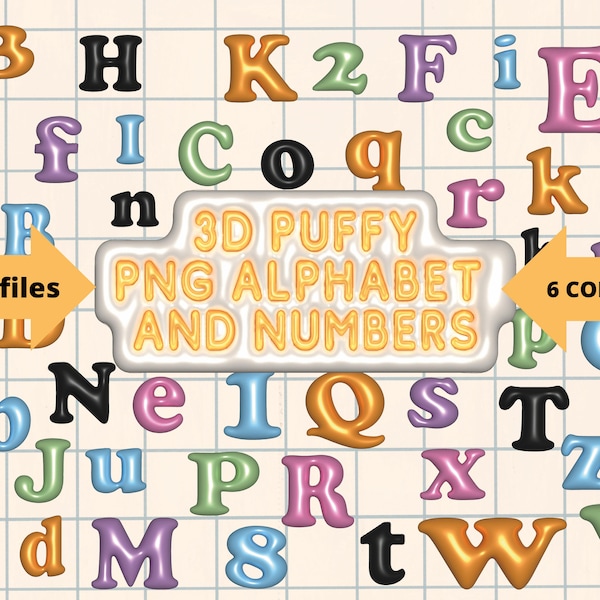 Puffy Alphabet Stickers - Etsy UK