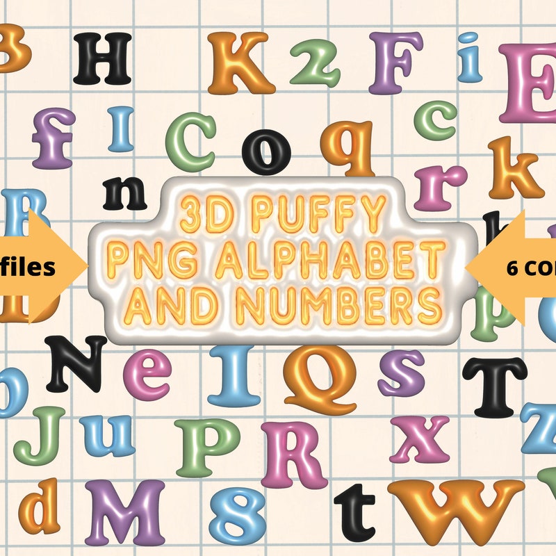 Puffy Alphabet Stickers - Etsy UK