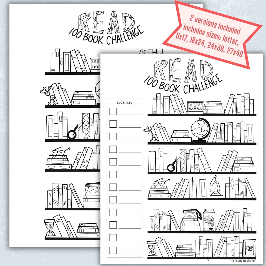 Science-themed Reading Tracker, 100 Book Challenge Log, Unique Gift for ...