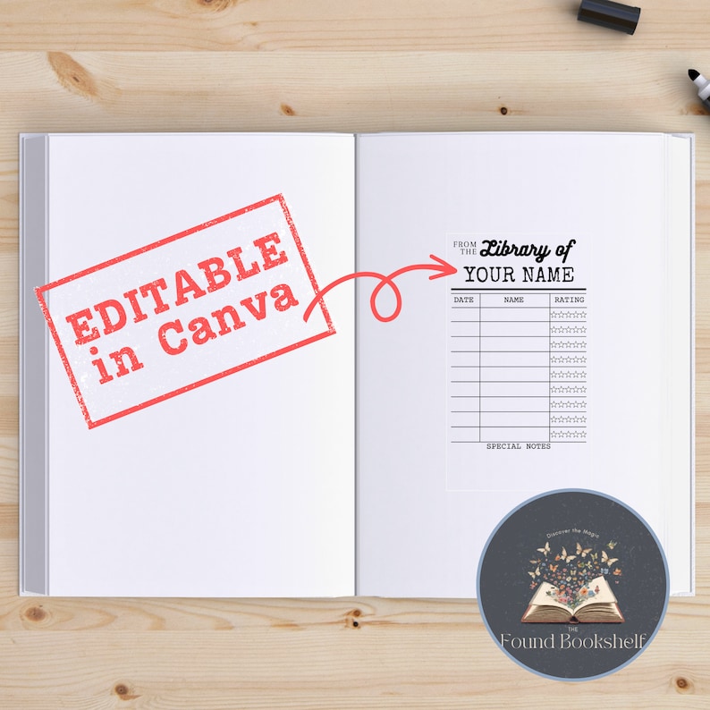 Personalized Book Labels - Custom Library Rating Tags, Canva Editable ...