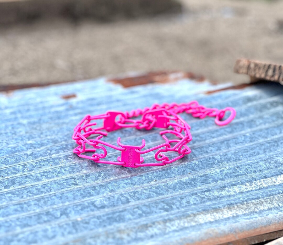 Custom Powder Coated Neon Pink Herm Sprenger Prong Collar for - Etsy