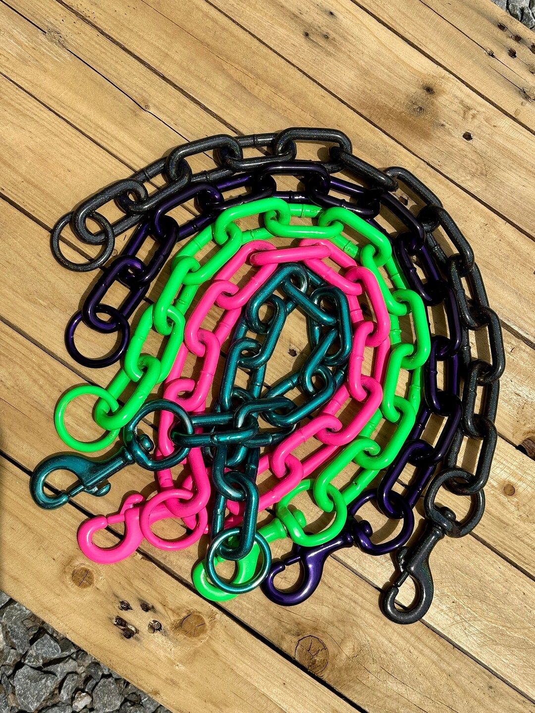 33in Chain Traffic Lead/leash Custom Powder Coated for Dogs, Biothane ...