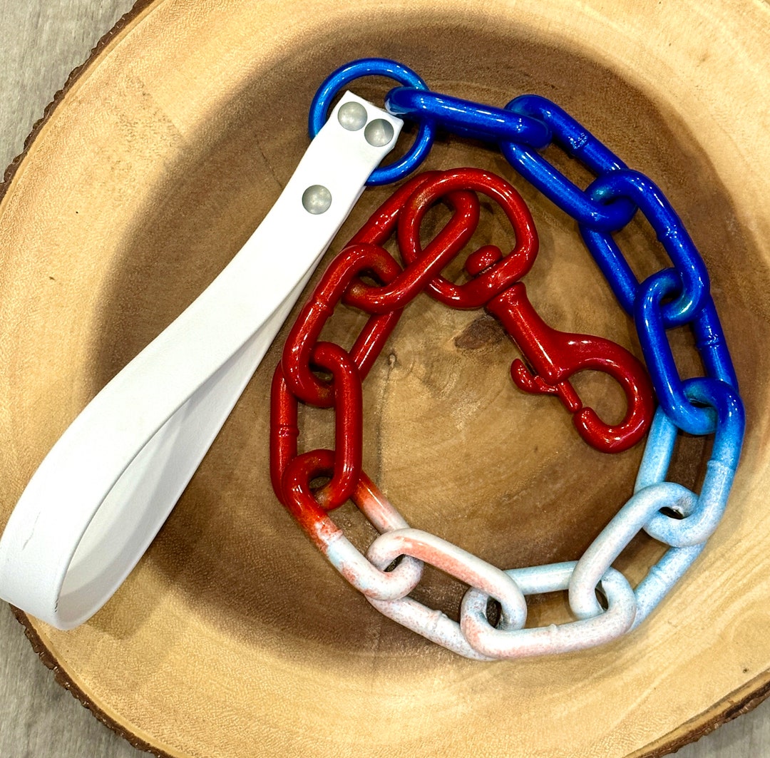 Stars & Stripes 34” Chain Traffic Lead/leash Custom Powder Coated for ...