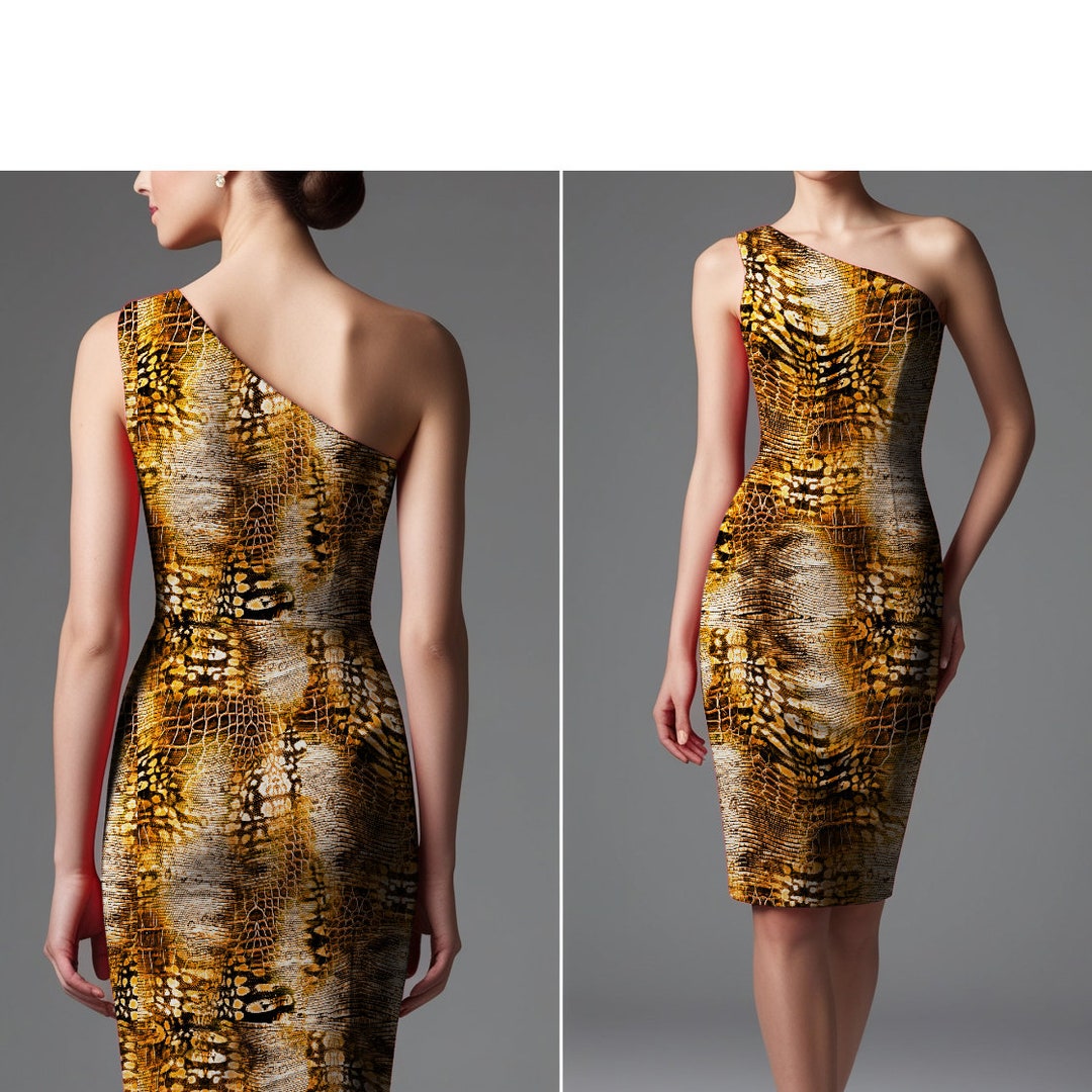 Abstract Animal Leopard Print Pencil Dress, Bodycon Cheetah Print Dress ...