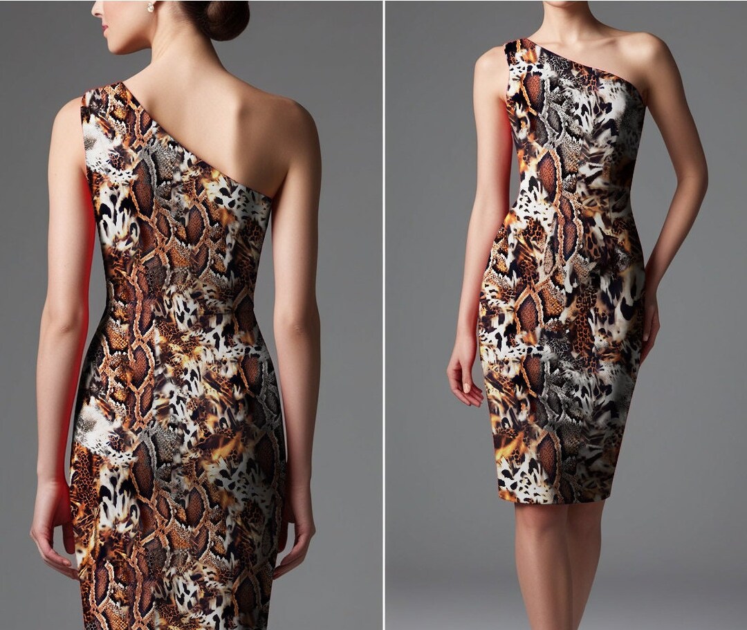 Abstract Animal Leopard Print Pencil Dress, Bodycon Cheetah Print Dress ...
