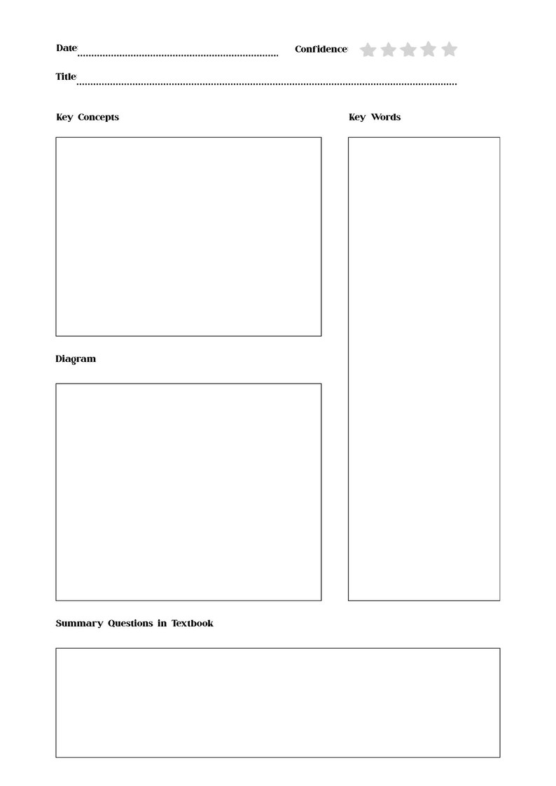 Printable Exam Revision Worksheet: GCSE & A-level Study Guide - Etsy ...