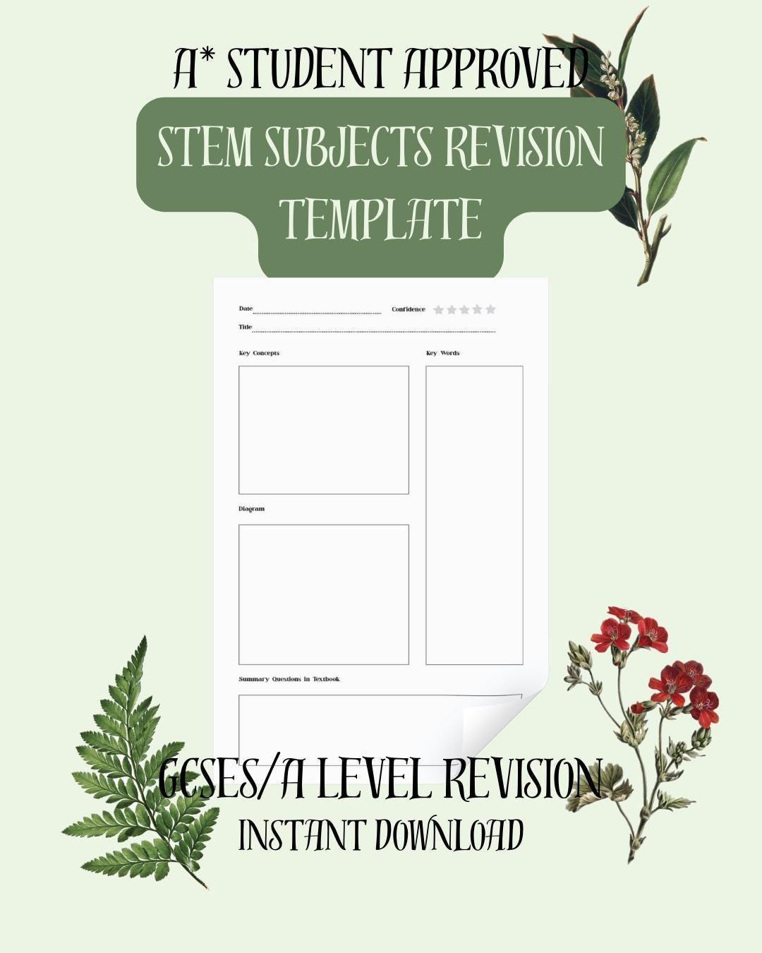 Printable Exam Revision Worksheet: GCSE & A-level Study Guide - Etsy