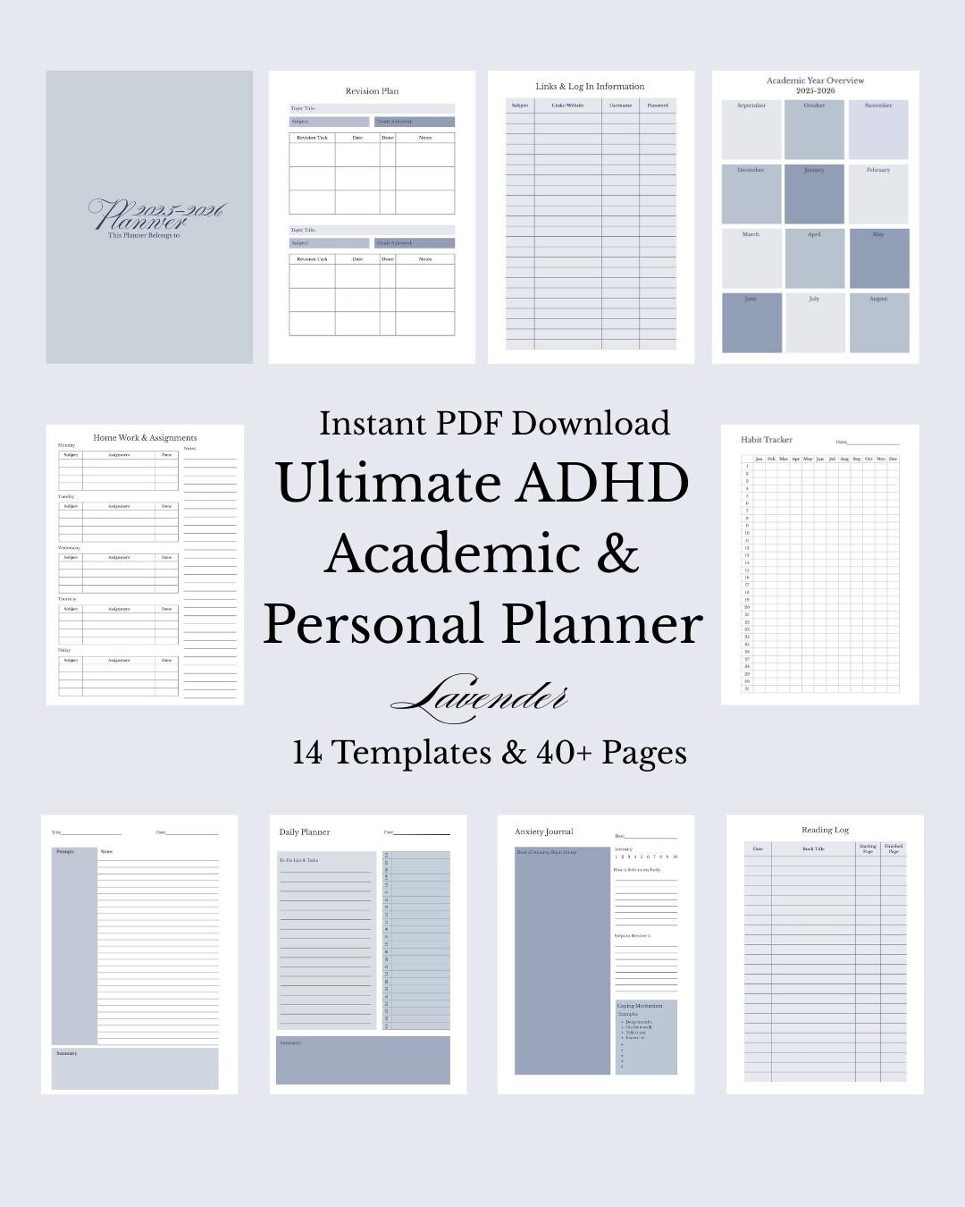2025-2026 Academic Planner: Midnight Blue Student Organizer (digital ...