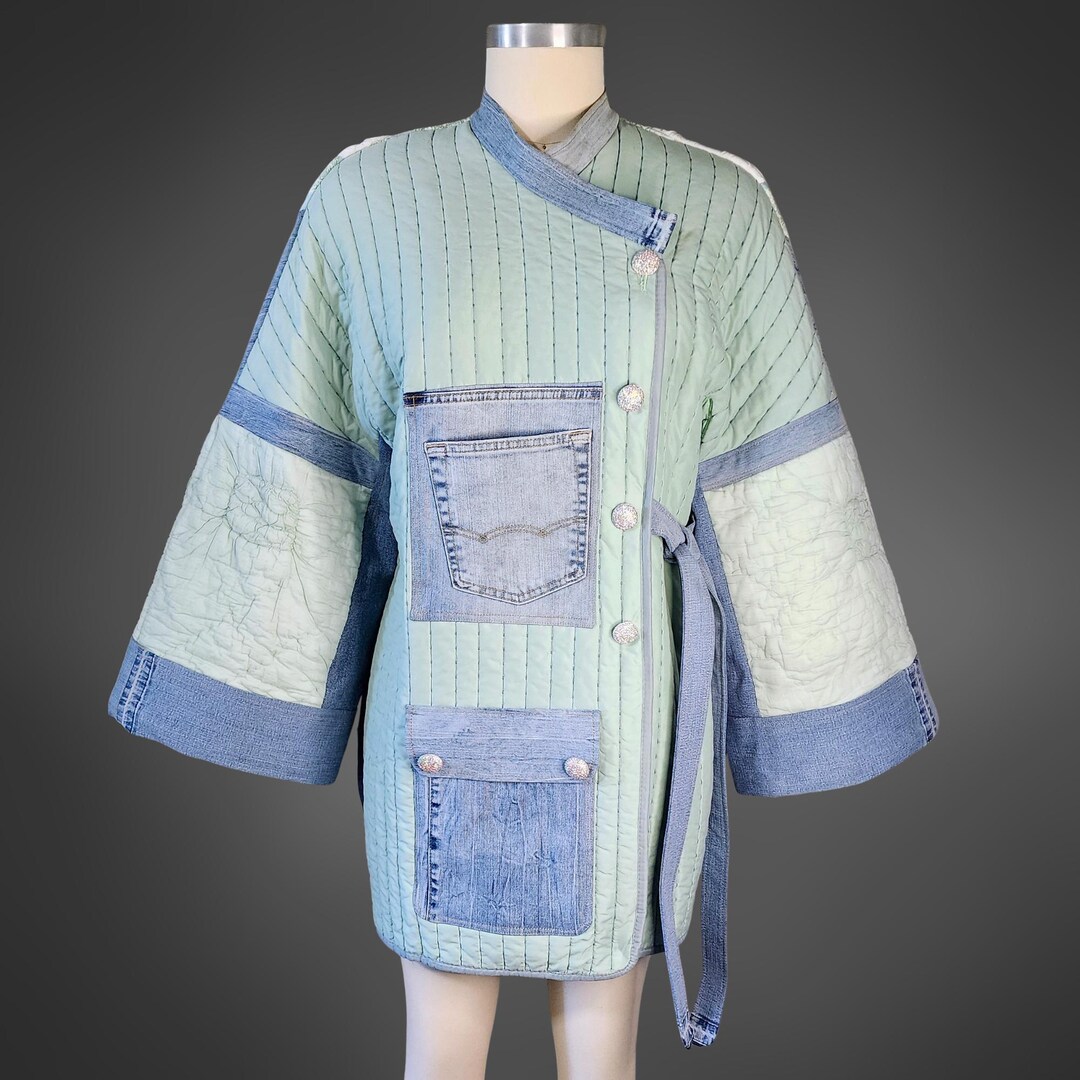 Quilt Coat Made From Vintage Upcycled Quilts: Featuring Upcycled Denim ...