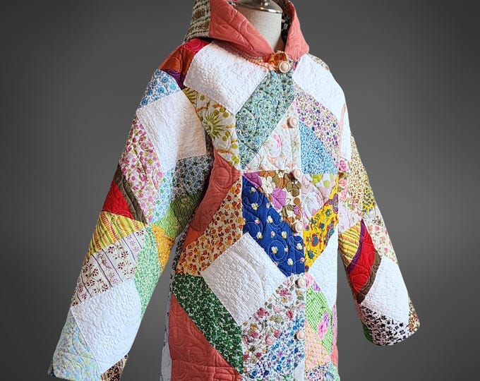 Quilt Coat Made From Upcycled Quilts- New Price! - Etsy
