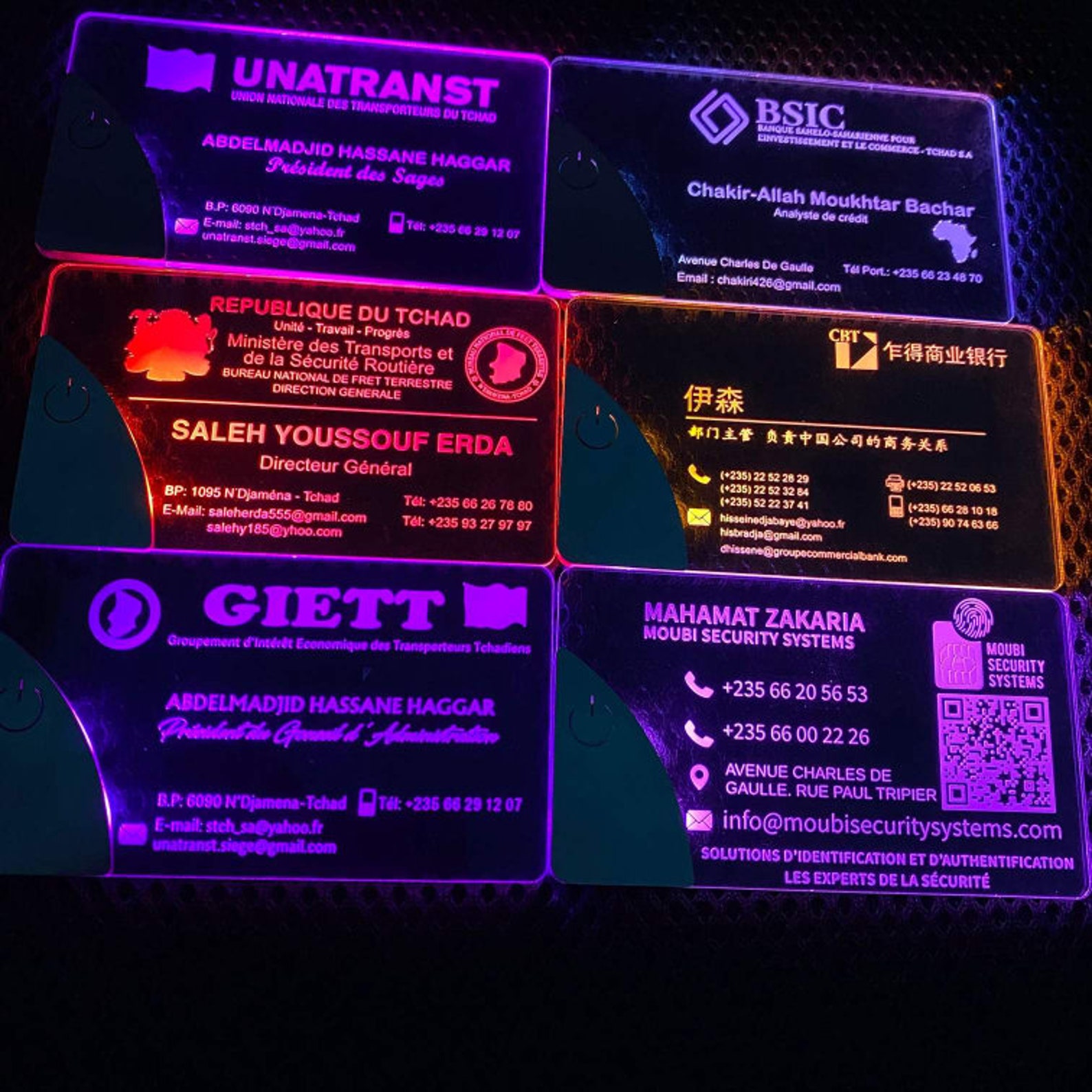 Acrylic LED Business Cards, Personalized Custom Engraved Business Cards ...