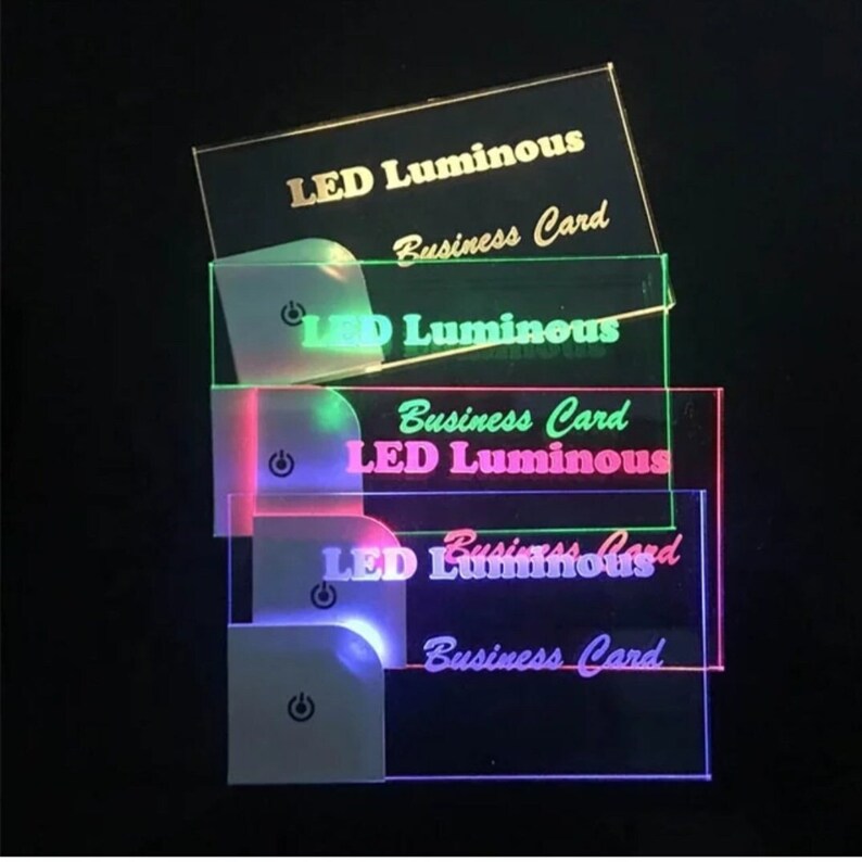 Acrylic LED Business Cards Personalized Custom Engraved - Etsy