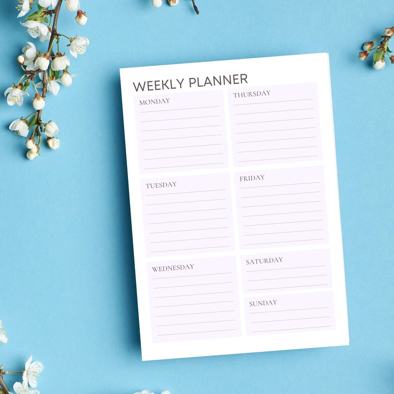 Weekly Planner Printable Checklist Goal and Habit Tracker - Etsy