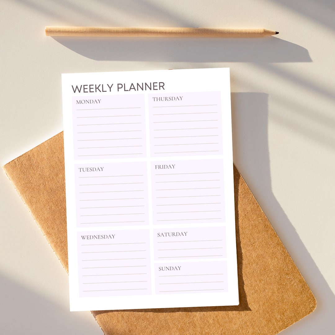 Weekly Planner Printable, Checklist, Goal and Habit Tracker, Minimalist ...