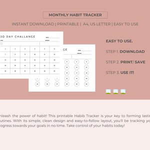 30 Day Habit Tracker PRINTABLE A4 & US Letter - Etsy