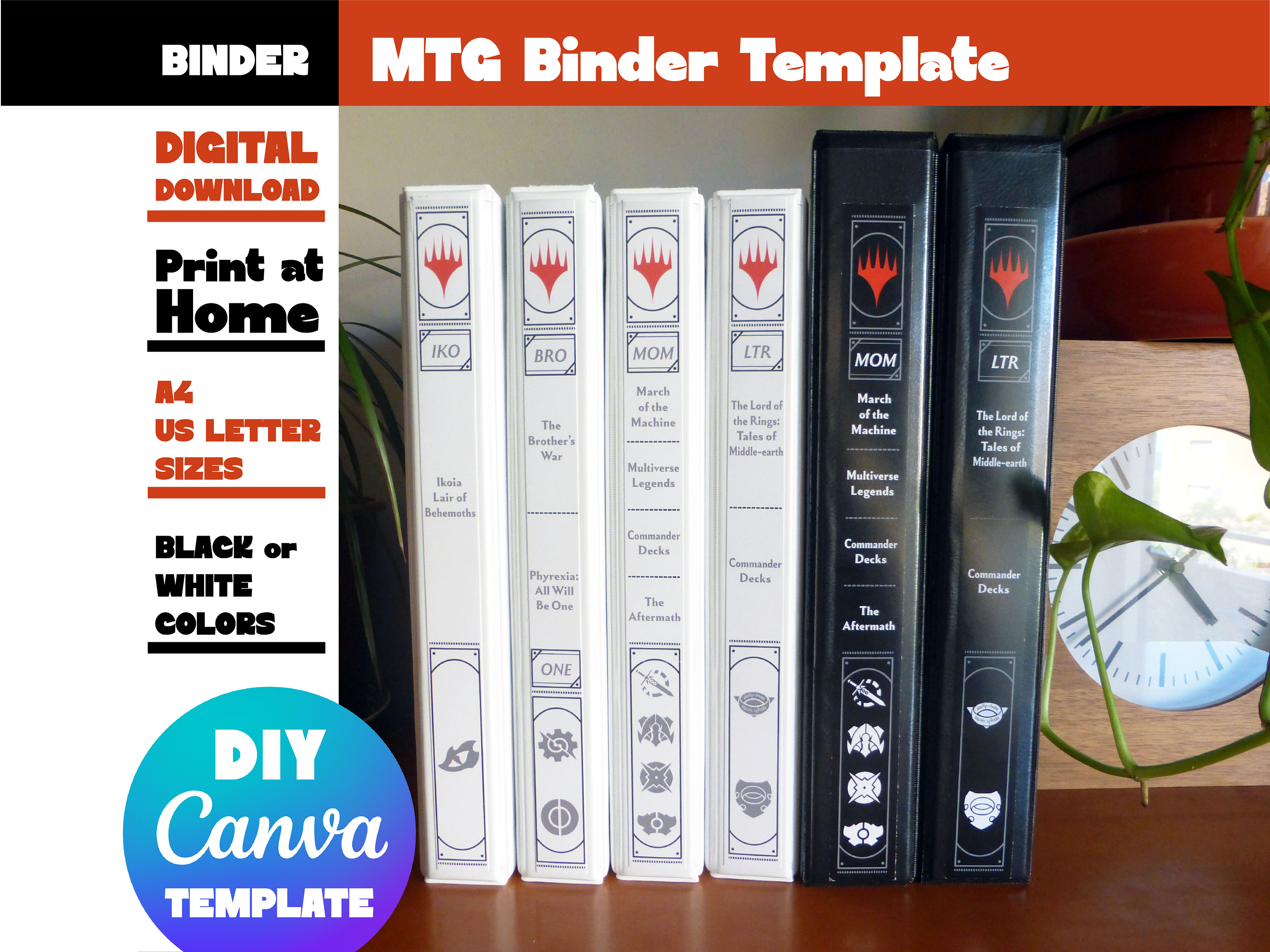 MTG Binder Template for Canva Print at Home Label Template - Etsy UK