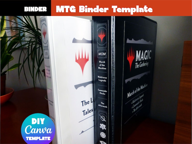 MTG Binder Template for Canva - Print at Home Label Template Magic the ...