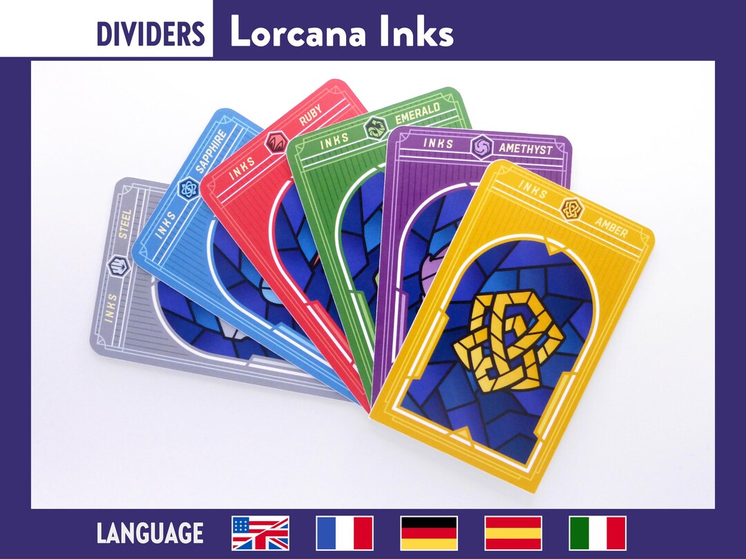 INK COLOR DIVIDERS Lorcana 6pcs Separators - Lorcana Trading Card Game ...