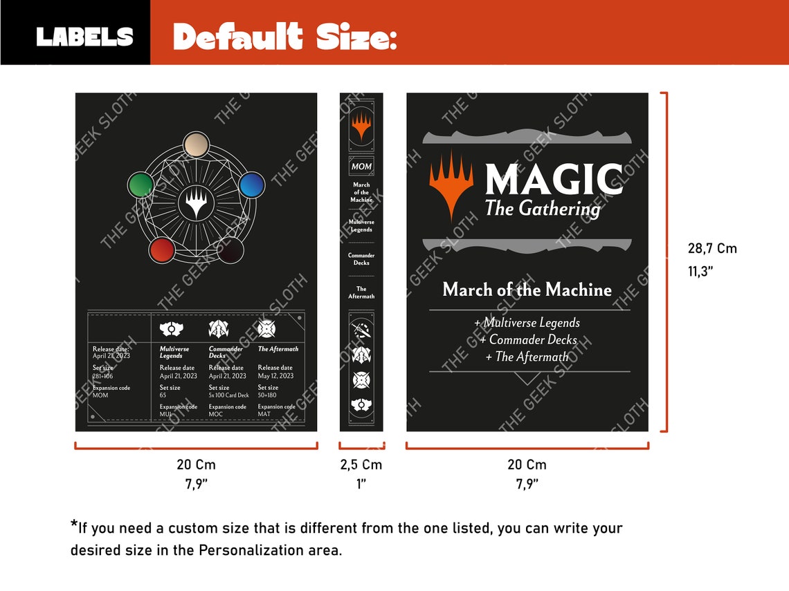 MTG Custom Binder Labels - Spines and Covers for Magic the Gathering ...