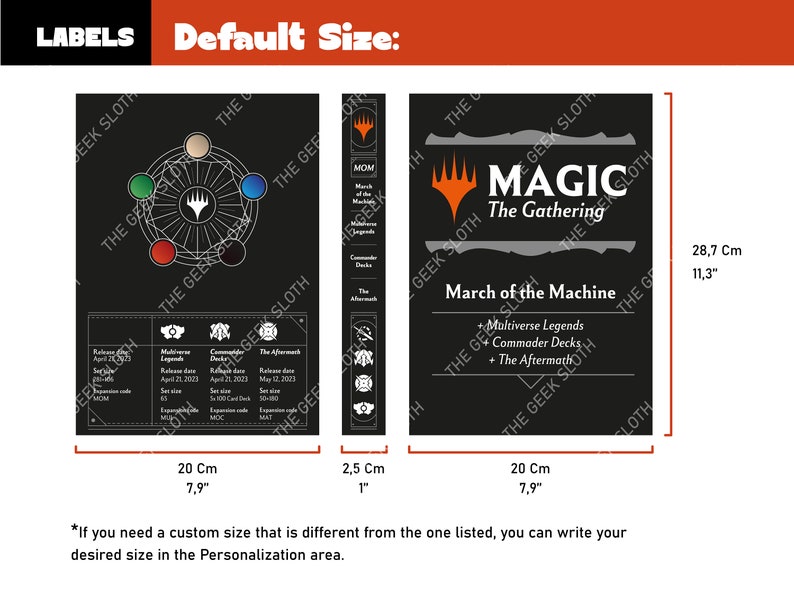 MTG Custom Binder Labels - Spines and Covers for Magic the Gathering ...