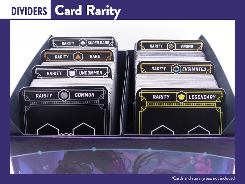 CARD RARITY DIVIDERS Lorcana Trading Card Game Tcg Deck Separators ...