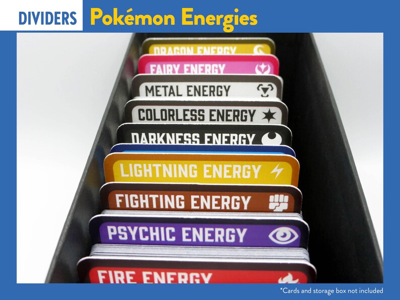 POKÉMON CARD ENERGY Type Dividers Separators Tcg Card Deck Box ...