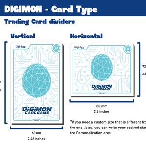 Digimon Card Type - Trading Card Game Dividers / Separators - Etsy