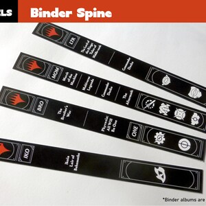 MTG Custom Binder Labels - Spines for Magic the Gathering Trading Cards ...