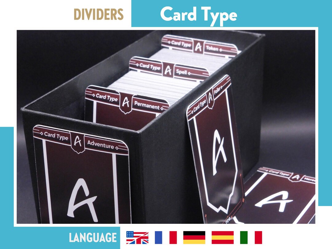 ALTERED CARD TYPE Dividers Deck Box Separators Tcg Card Game Organizers ...