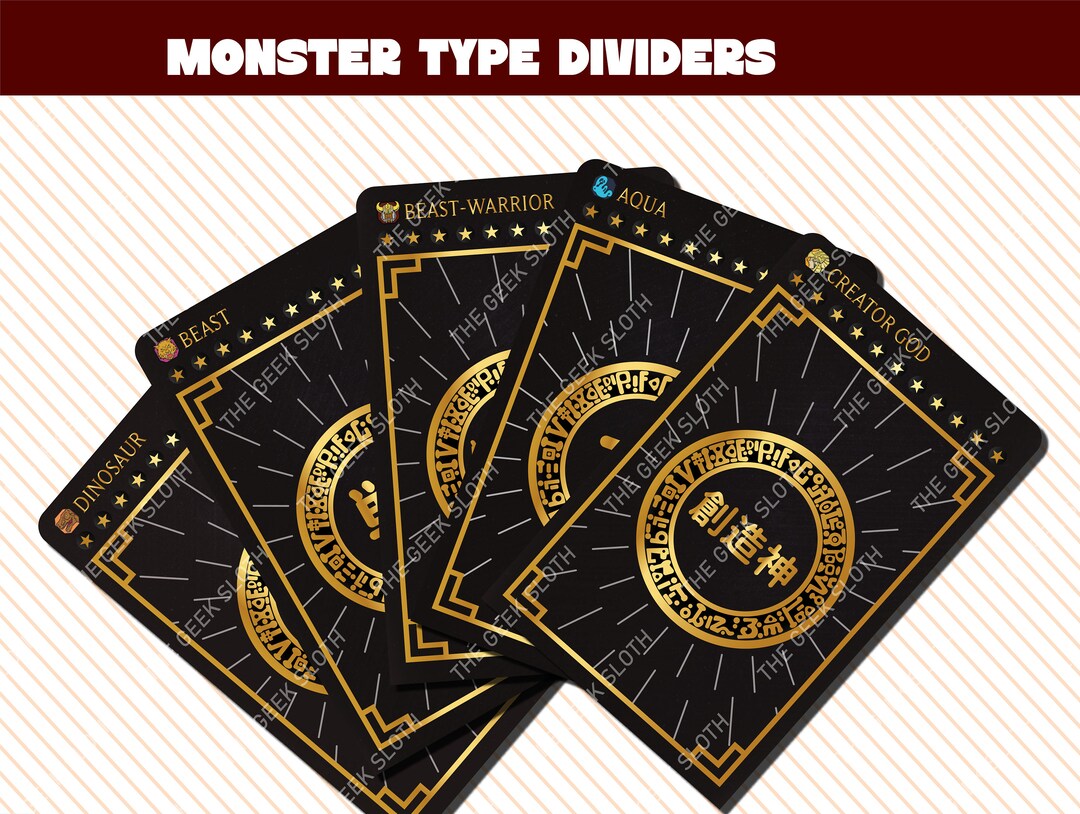 Yu-gi-oh Monster Type Trading Card Game Dividers / - Etsy