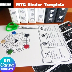 MTG Binder Template for Canva - Print at Home Label Template Magic the ...