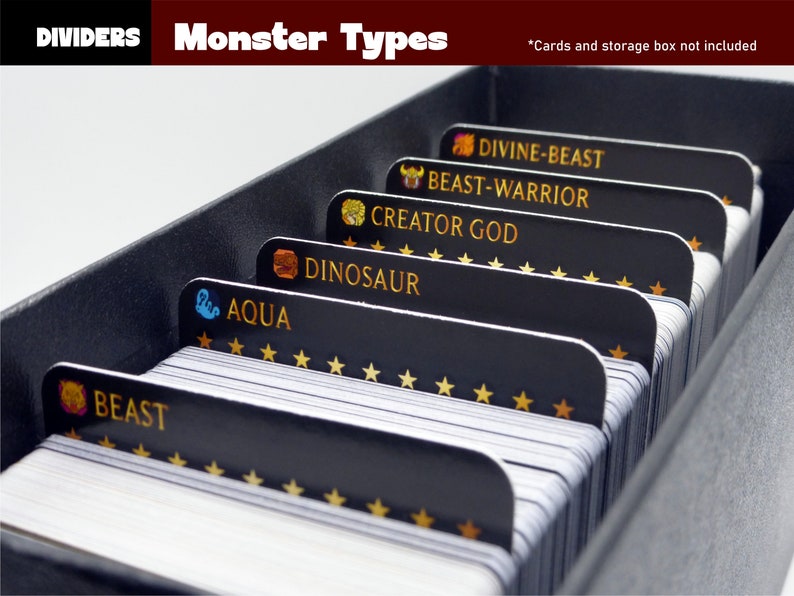 Yu-gi-oh Monster Type - Trading Card Game Dividers / Separators Yugioh ...