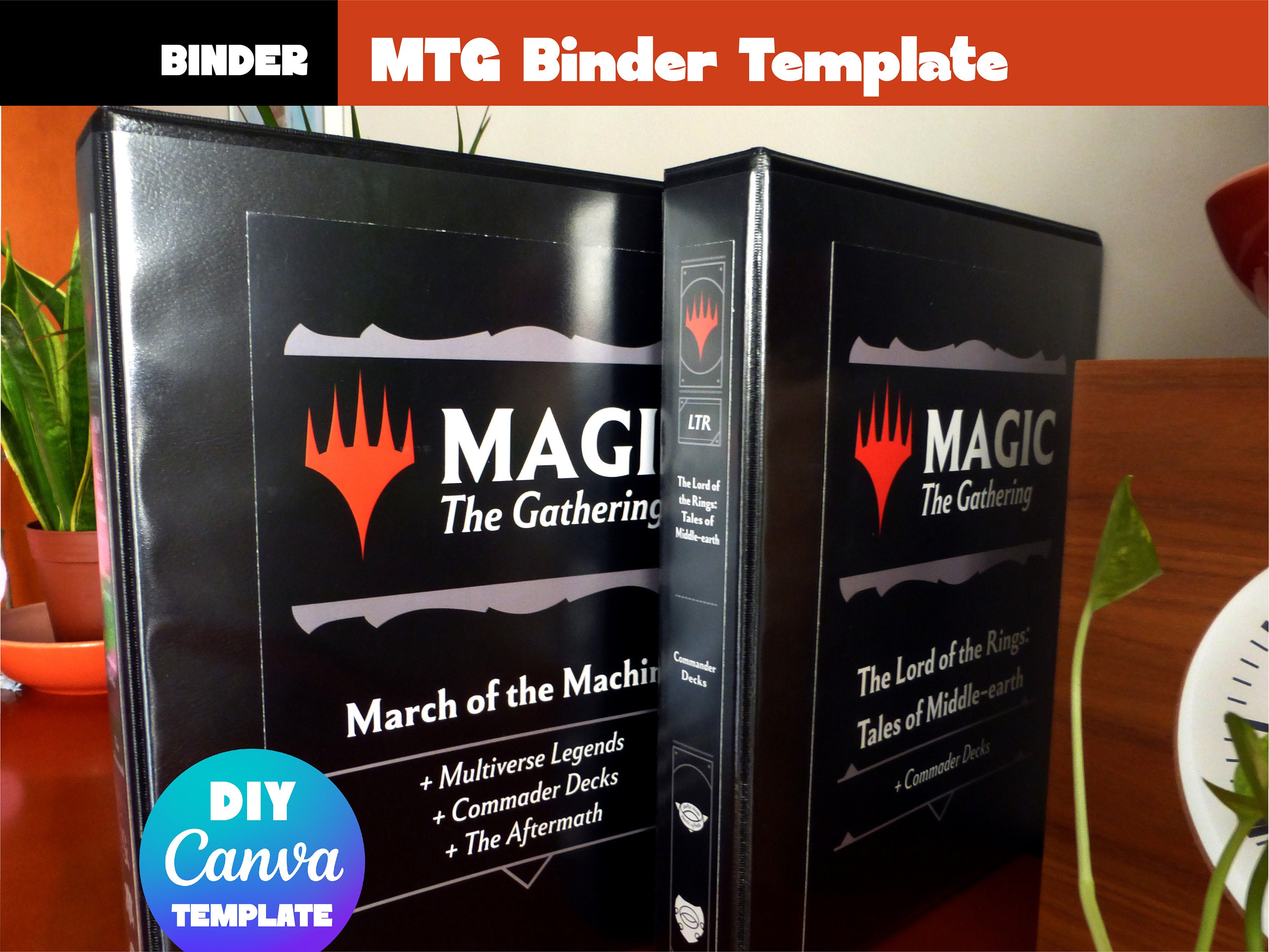 MTG Binder Template for Canva - Print at Home Label Template Magic the ...